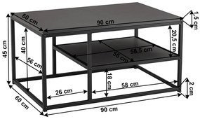 Kondela Konferenční stolek, grafitová / černá, BARMIO