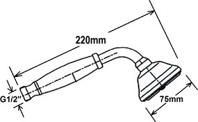 SAPHO EPOCA retro ruční sprcha, 220mm, mosaz/růžové zlato DOC107