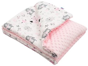 Dětská deka z Minky s výplní New Baby Medvídci růžová 80x102 cm Barva: Růžová
