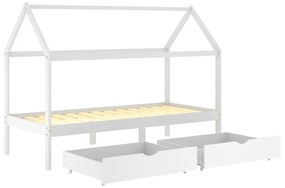 Rám dětské postele se zásuvkami bílý masivní borovice 90x200 cm - Default Title