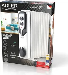 Adler AD 7817 bílá / Olejový radiátor / 2500 W / 3 stupně / 11 žeber