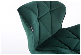 Velurová kosmetická židle MILANO na kříži - zelená