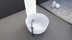 Polysan Polysan, ESTATIS volně stojící vana litý mramor ø110x51cm, bílá matná, 93868