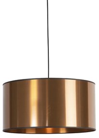 Designová závěsná lampa černá s měděným stínidlem 50 cm - Pendel