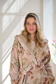Pip Studio Secret Garden bavlněný froté župan, khaki (Dámský župan z bavlněného froté s kapucí)