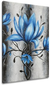 Gario Ručně malovaný obraz Kytice modrých magnólií Rozměry: 70 x 100 cm