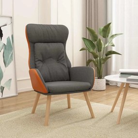 Relaxační křeslo tmavě šedé textil a PVC 341302