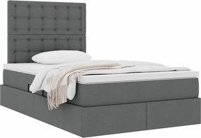 Postel s úložným prostorem a matrací Tmavě šedá 120 x 200 cm 3371899