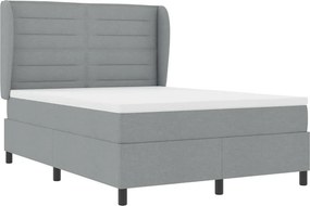 Postel s boxspringem s matrací Světle šedá 140 x 190 cm textil 3340494