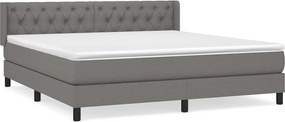 Box spring postel s matrací tmavě šedá 160x200 cm textil 3129962