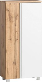 XXXLutz MIDI SKŘÍŇKA, dub wotan, bílá, 65/130/35 cm Held - Online Only koupelnové skříňky - 000307016809