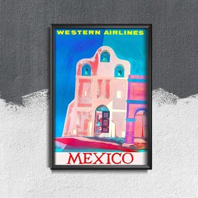 Dekorativní plakát Western airlines mexiko