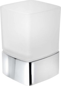 Sapho Gedy Koupelnové doplňky - Sklenka Lounge na kartáčky a pastu k postavení, matné sklo/chrom 549813