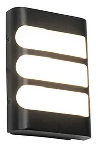 Venkovní nástěnná lampa černá včetně LED se senzorem světla / tmy - Gaev