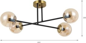 Brilagi - Přisazený lustr MALIVA 4xE14/15W/230V zlatá