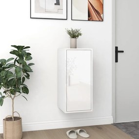 Botník bílý s vysokým leskem 32 x 35 x 70 cm dřevotříska - Default Title