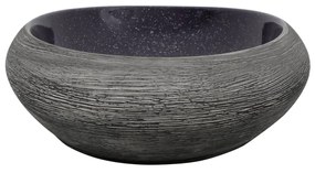 Umyvadlo na desku fialové a šedé oválné 59x40x14 cm keramika,  155092