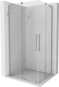 Mexen Velar L Duo, sprchový kout s posuvnými dveřmi 90 x 80 cm, 8mm čiré sklo, broušená ocel, 871-090-080-02-03-97