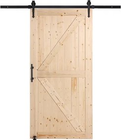 Sada dřevěných posuvných dveří a kování hladce 76,2 × 106,7 cm