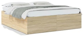 Rám postele dub sonoma 180 x 200 cm kompozitní dřevo