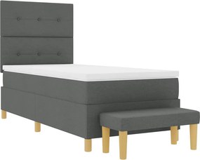 Postel s boxspringem s čelo Tmavě šedá 190 x 90 cm textil 3344262