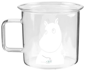 Skleněný hrnek Moomin 0,35l, bílo-čirý