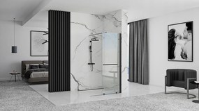Rea - Cortis posuvná sprchová zástěna 100x195cm, 6mm sklo, čiré sklo/černý profil, REA-K7740