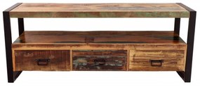 Indický nábytek - TV stolek 150x60x45 Retro z recyklovaného mangového dřeva Old spice