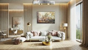 Toolight Toolight, LED křišťálové závěsné svítidlo 60cm, APP1506-C, zlatá matná, OSW-06790