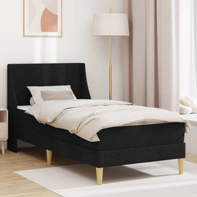Rám postele s matrací s čelo Černý 90 x 200 cm Polyester 3414716