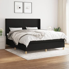 Box spring postel s matrací černá 160x200 cm textil 3131843