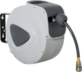 DURHAND Automatická navíjecí hadice 20m + 194cm s připojením Φ1/4'', montovatelná na zeď a otočná o 180°, šedá | Aosom