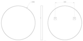 Sapho Sapho, NOTION kulaté zrcadlo v rámu, ø 80cm, zlatá matná, NT800G
