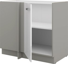 BIANCA sb | dolní skříňka 105 ND 1F rohová s policí | 105x60 cm | světle šedá/bílá lesk