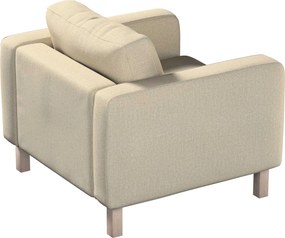 Potah na křeslo IKEA Karlstad, krátký barva béžová látka pletený vzor