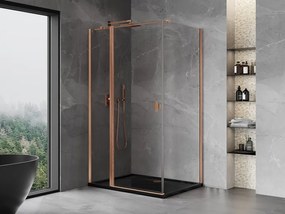Mexen Mist T, sprchový kout s křídlovými dveřmi, 80 x 120 cm, 8mm čiré sklo, měděný profil, 8A4T-080-120-65-00