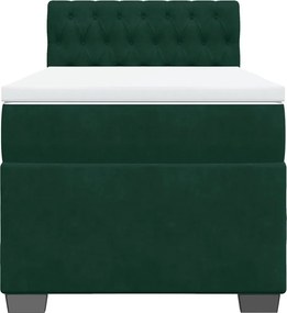 Box spring postel s matrací tmavě zelená 90x190 cm samet 3288495