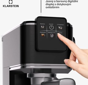 Klarstein SteelPresso Slim Touch kávovar, portafiltr, dotykový displej