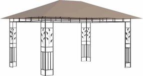 Altán s moskytiérou 4 x 3 x 2,73 m taupe 180 g/m² 312252