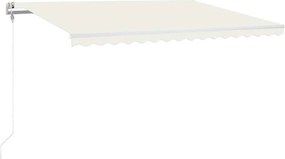 Automatická markýza LED a senzor větru 400 x 300 cm krémová 3068912
