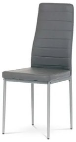 Autronic Moderní jídelní židle Židle jídelní, šedá koženka, šedý kov (DCL-377 GREY)