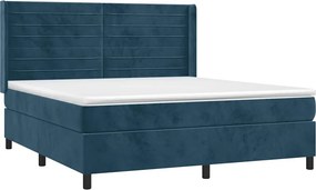 Box spring postel s matrací tmavě modrá 160x200 cm samet 3132751