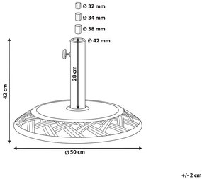 Stojan na slunečník hnědý ⌀ 50 cm CAPACI Beliani