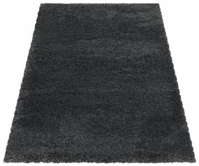 Vopi | Kusový koberec Fluffy shaggy 3500 grey - Kruh průměr 160 cm