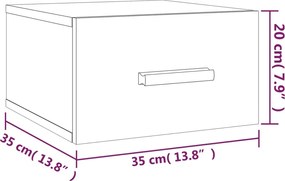 vidaXL Nástěnný noční stolek 35 x 35 x 20 cm [812842] Barva: Bílá