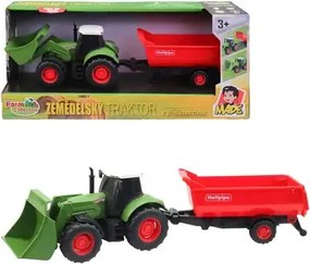 FARM COLLECTION Traktor s přívěsem na setrvačník / se zvukem a světlem
