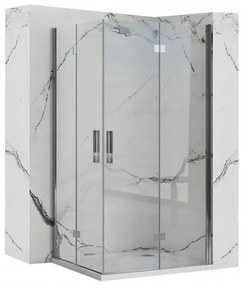 Rea Molier Double, sprchový kout se skládacími dveřmi 100(dveře) x 100(dveře), 6mm čiré sklo, chromový profil, KPL-K6374