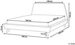 Černá postel 160 x 200 cm se sametovým potahem VIENNE Beliani