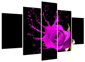 Obraz fialové růže (150x105 cm)