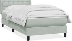 Box Spring Postel s matrací Světle šedá 90x220 cm Samet 3318477